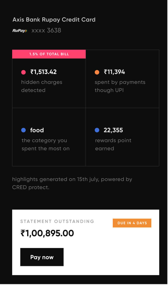 UPI. now for your credit card.